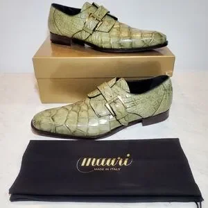 Mauri | Shoes | Mauri 4853 Money Green Alligator Body Dress Shoes Sz Us ...